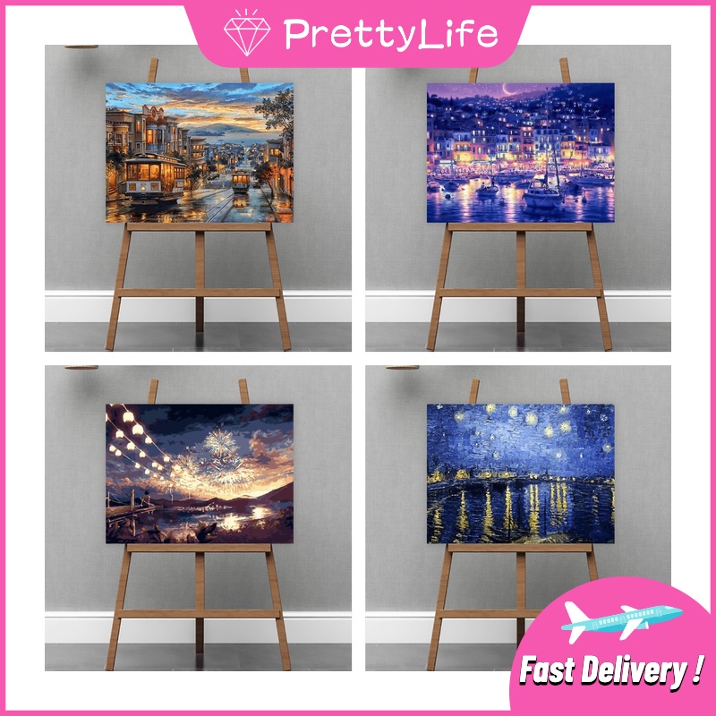 [PL]40*50cm Diy數字油畫數字油畫羅納梵高風景畫 | 蝦皮購物