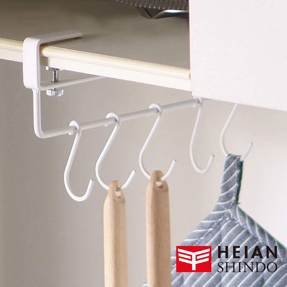 【日本平安伸銅】SPLUCE免鑽孔廚房掛勾架SPH-4 層板掛架/廚具掛架/壁掛鍋鏟架/壁掛鍋鏟架/S勾掛桿 | 蝦皮購物