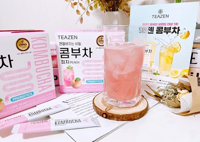 韓國 金泰梨 BTS柾國 IU Teazen 無糖 康普茶 檸檬/柚子/莓果/桃子 KOMBU 水果氣泡飲 | 蝦皮購物