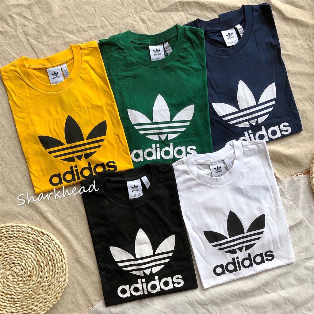 【Sharkhead】現貨 Adidas 三葉草 短袖 愛迪達 短T 黑 白 軍綠 深藍 CW0709 CW0710 男 | 蝦皮購物