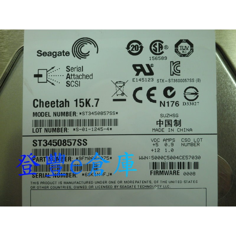 【登豐e倉庫】 YF713 Seagate ST3450857SS 450G 15K.7 15000轉 SAS 硬碟 | 蝦皮購物
