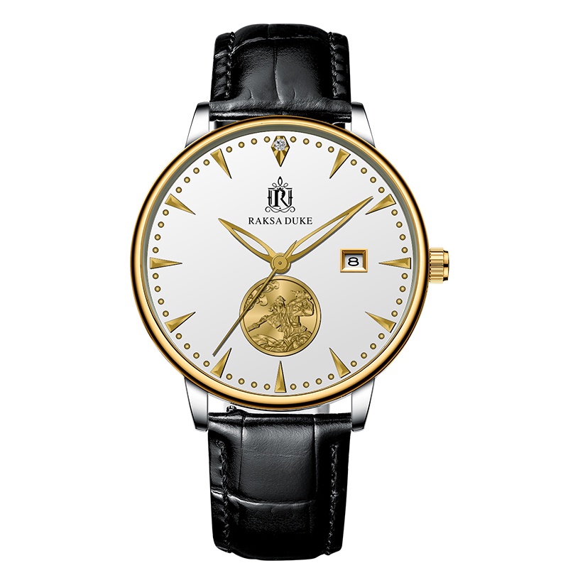 RAKSA DUKE 羅薩公爵 機械錶 皮錶帶 指針式 不鏽鋼錶殼 帶日期 商務錶 質感錶 男錶 女錶 情侶對錶 | 蝦皮購物