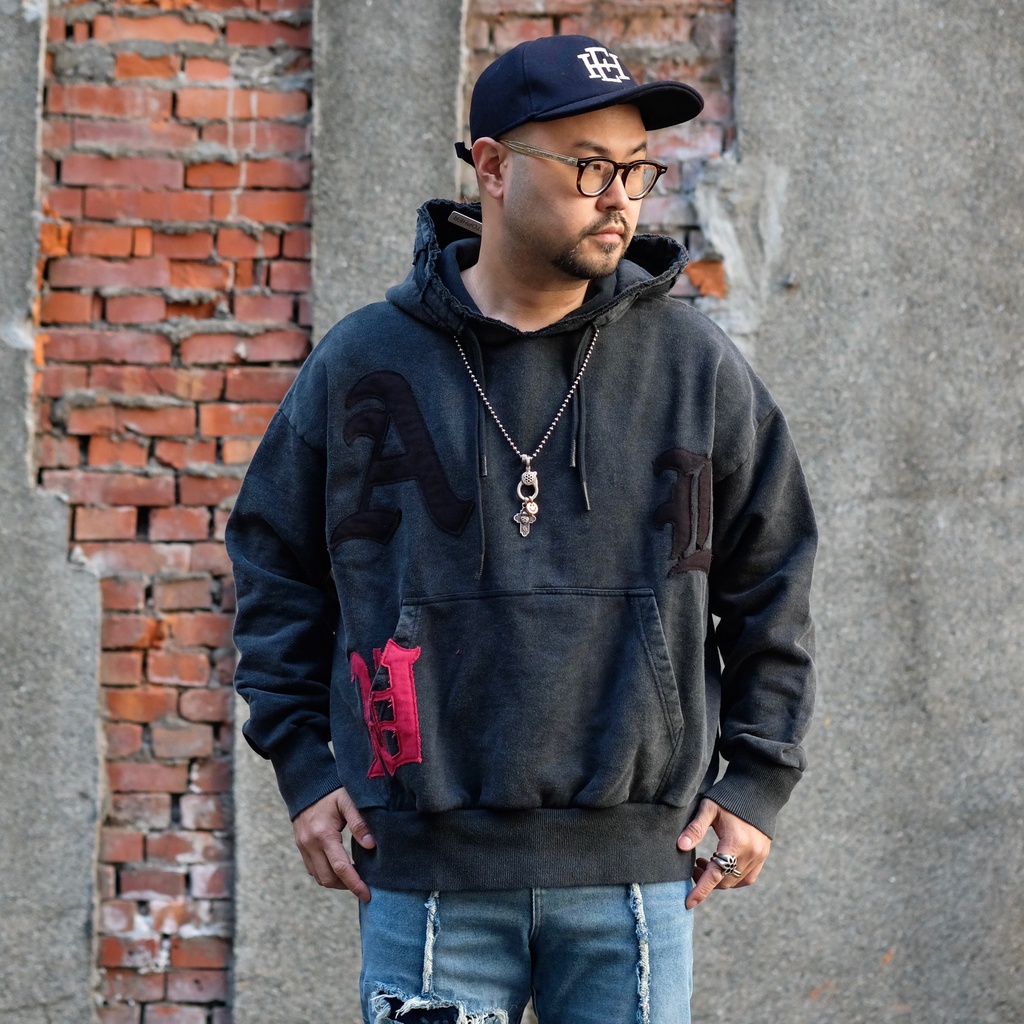 出清特價！義大利產 英國品牌Val Kristopher高街風格 水洗做舊重磅廓形寬鬆拼接帽夾 | 蝦皮購物