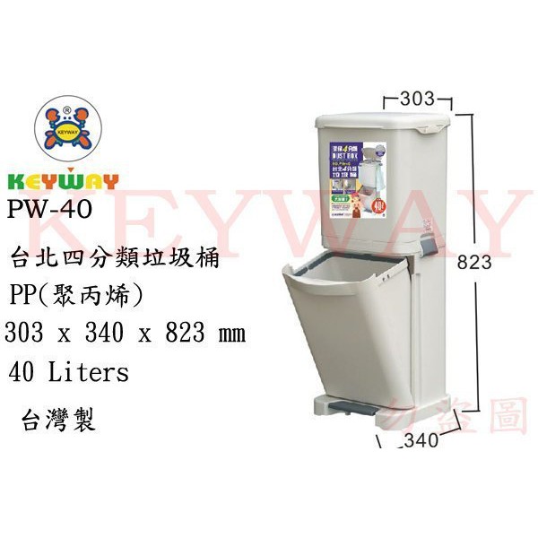 KEYWAY館 PW40 PW-40 台北四分類垃圾桶 所有商品都有.歡迎詢問 | 蝦皮購物