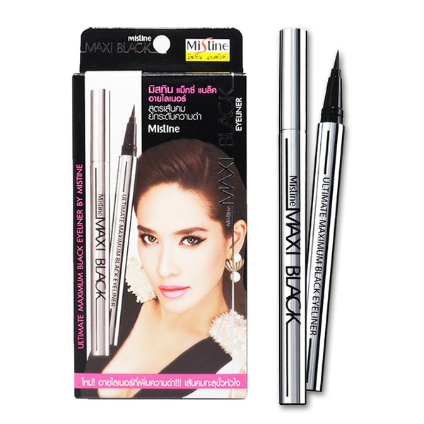 泰國Mistine MAXI BLACK 魅力四射全效眼線液筆 極細極黑 (黑色) | 蝦皮購物