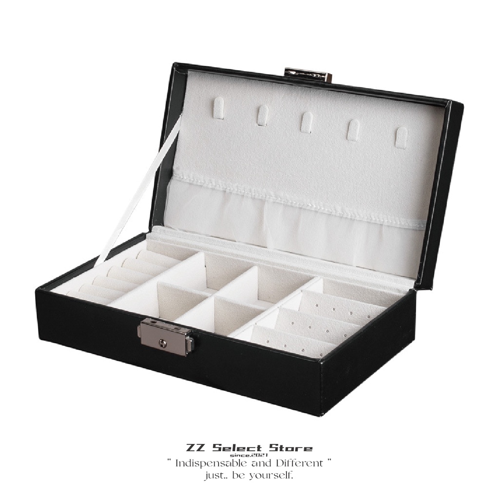 [ zzStore ] 「現貨供應」大型 飾品盒 飾品收納盒 收納盒 *有鑰匙可鎖* 多格 飾品收納 | 蝦皮購物