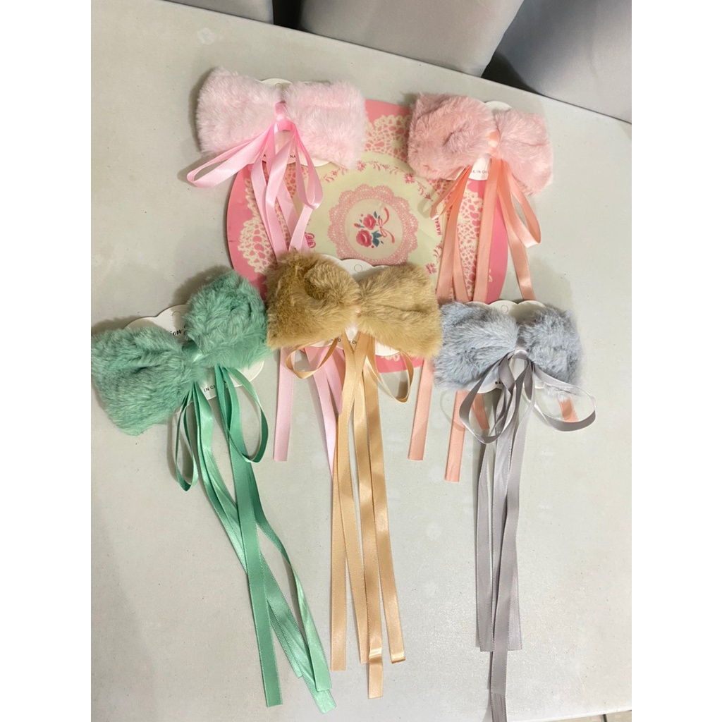 MIMIMAMA NIUNIU 妞妞 ciao lady髮箍 設計款 自訂款 蝴蝶結 絨毛一組五入 壓夾 | 蝦皮購物