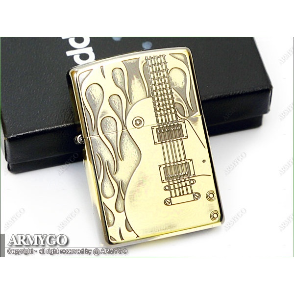 【ARMYGO】ZIPPO原廠打火機-日系 - 火燄吉他款 (雙面設計) | 蝦皮購物