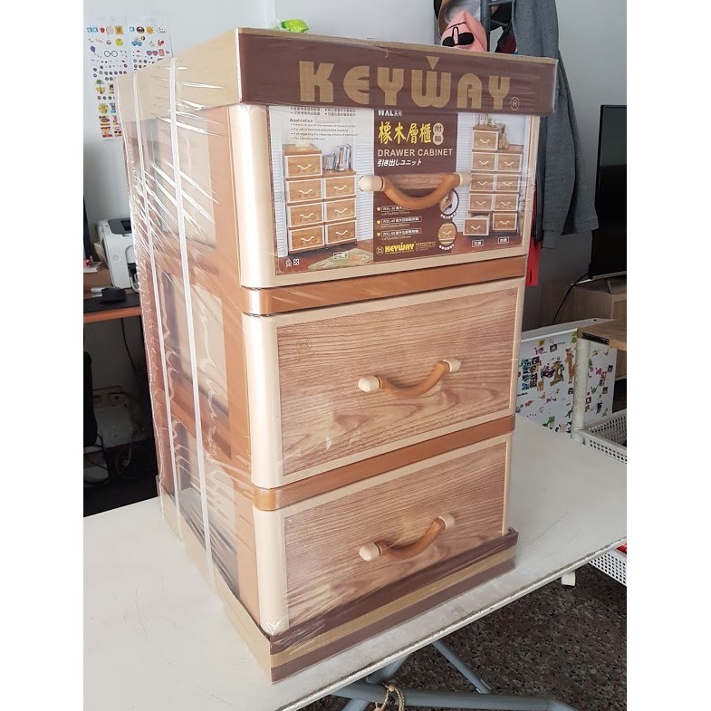 小毛收納『免運 聯府WXL30橡木三層櫃附輪子78L』含稅開發票 收納箱 收納櫃 整理箱 抽屜櫃 KEYWAY | 蝦皮購物