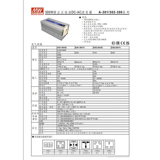 【CP】明緯電源供應器 A301-300-B2 A301-300-F3 A302-300-B2 A302-300-F3 | 蝦皮購物
