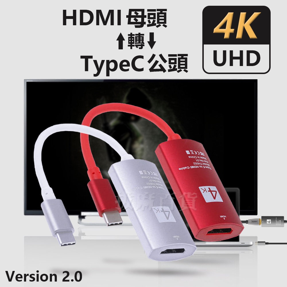 [現貨][台灣出貨]TypeC HDMI 轉接頭 轉接器 手機轉接頭 高清轉換 4K UHD 30Hz 適用筆電 投影機 | 蝦皮購物