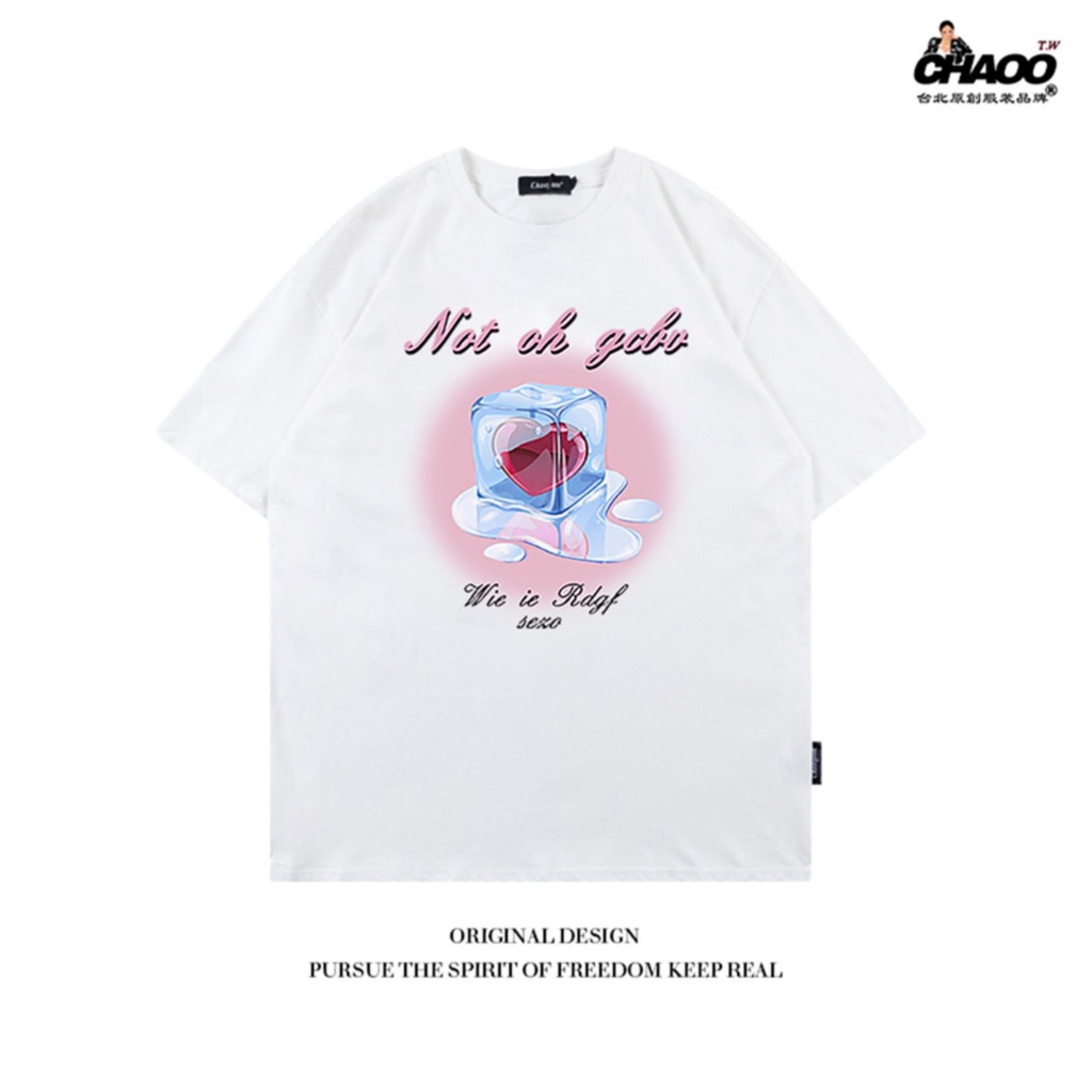 CHAOO 100%纯棉 T恤 短袖 女生上衣 oversize 原宿風上衣 夏天衣服 可愛衣服 情侶裝短袖 夏天衣服 | 蝦皮購物
