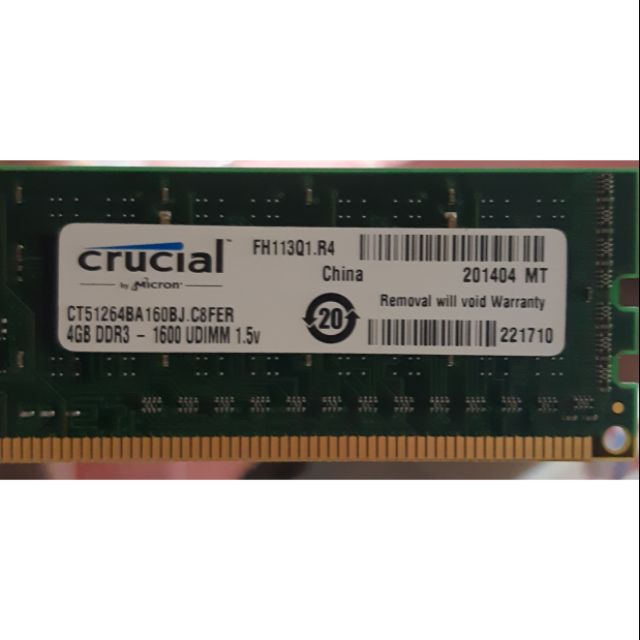 美光記憶體CRUCIAL 4GB DDR3-1600 UDIMM 1.5V 4G 單面顆粒 桌機 | 蝦皮購物