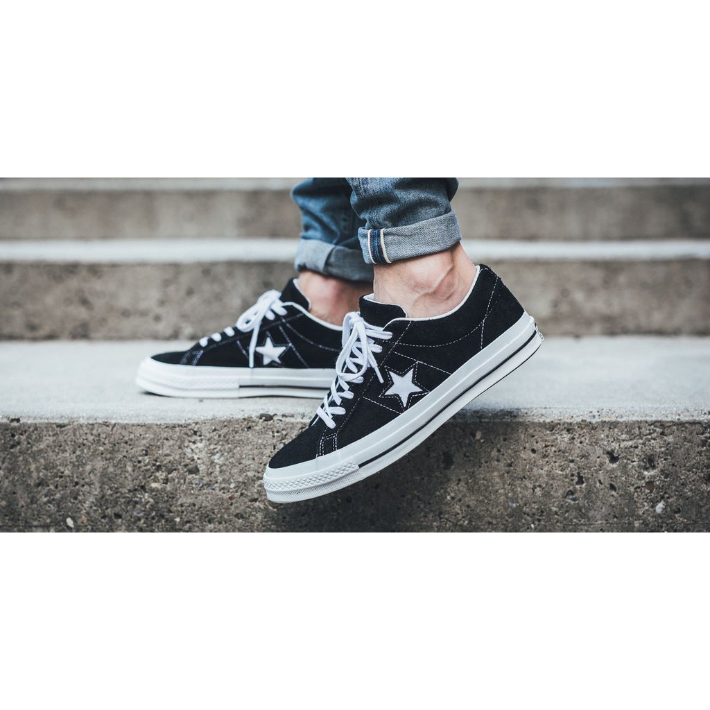 CONVERSE ONE STAR Premium Suede黑白 | 蝦皮購物