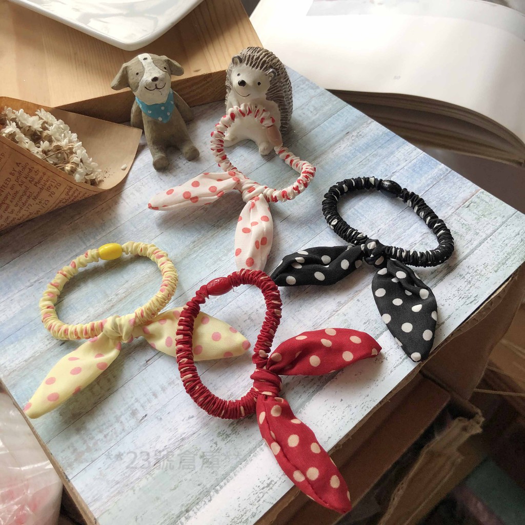 現貨實拍 點點小巧蝴蝶結鐵絲髮束 **23號倉庫** 0221002 | 蝦皮購物