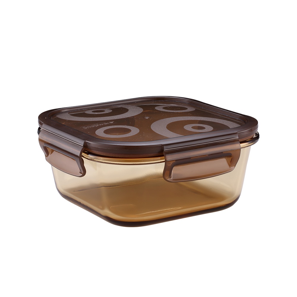 【Snapware康寧密扣】 琥珀色耐熱玻璃保鮮盒-正方形 800ml | 蝦皮購物