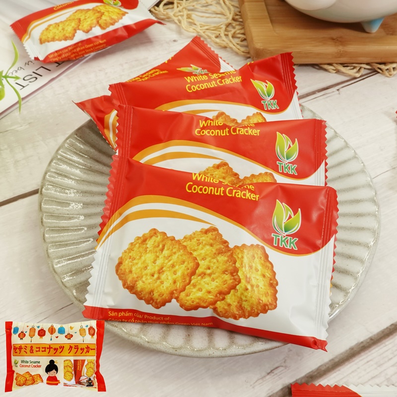 【TKK】椰香薄片-白芝麻味 200g【8938508261222】 白芝麻餅乾 可口奶滋 椰子薄餅(越南餅乾) | 蝦皮購物
