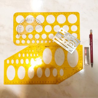 Rotring 製圖版套組 圓形版 橢圓版 製圖工具 贈 Aristo Geo-Pen製圖筆 筆芯 消字版 量角器 設計 | 蝦皮購物