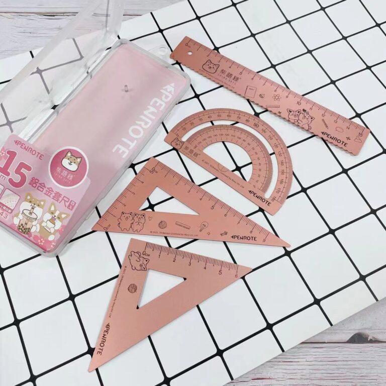 DTD5043 柴語錄 15cm 鋁合金 4入套尺 尺規 直尺 量角器 三角板 PENROTE 筆樂 Alien玩文具 | 蝦皮購物