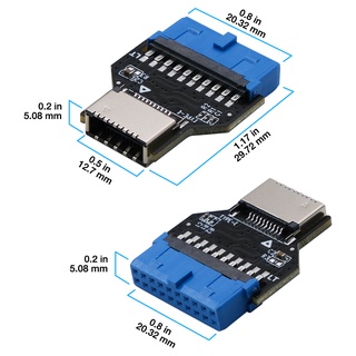 EZDIY-FAB Type-E 轉USB3.0(19pin) USB3.1/3.2TypeC(20pin)前面板轉接頭 | 蝦皮購物