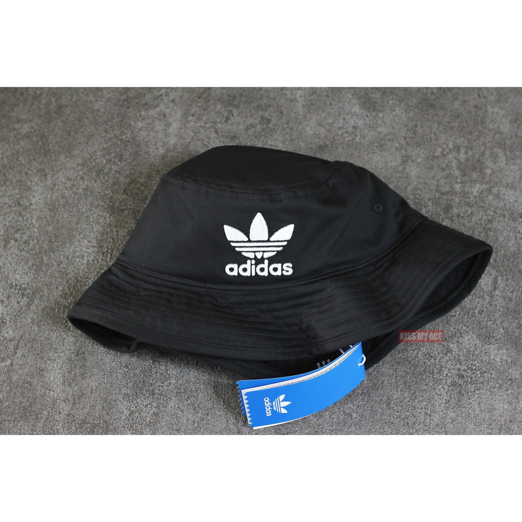 【商城正品｜現貨】adidas Originals 愛迪達 帽子 漁夫帽 遮陽帽 電繡 刺繡 黑 白 深藍 三葉草 | 蝦皮購物