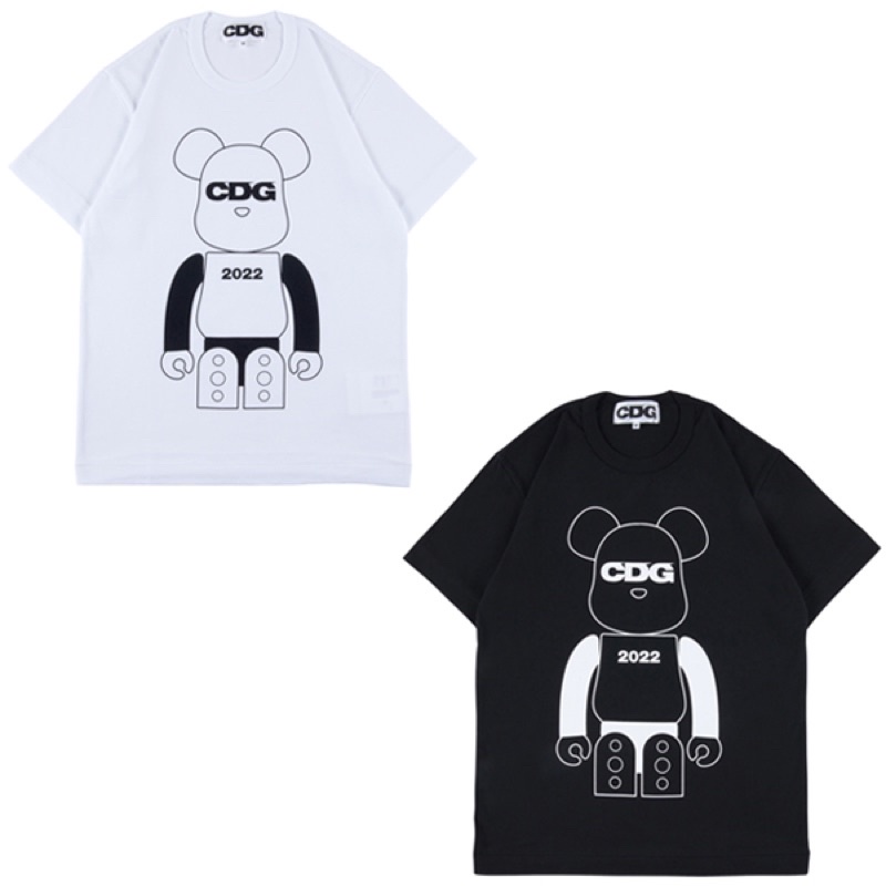 [CDG] CDG x BE@RBRICK T-SHIRT 短T（黑、白XL) | 蝦皮購物