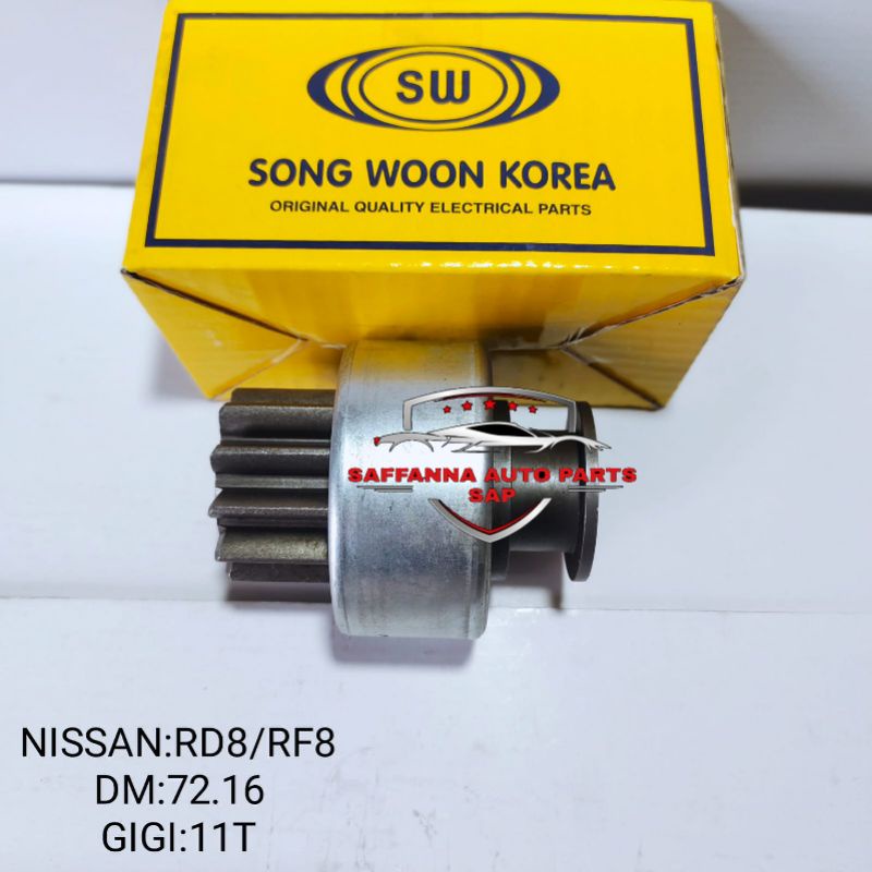 Bendix 牙齒啟動器 NISSAN RD8 RF8 SONG WOON 韓國製造 OEM 保修 | 蝦皮購物