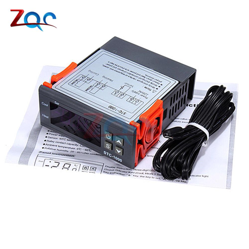 Stc-1000 DC 12V 24V AC 110V 220V 10A 兩個繼電器輸出 LED 數字溫度控制器溫控器帶 | 蝦皮購物