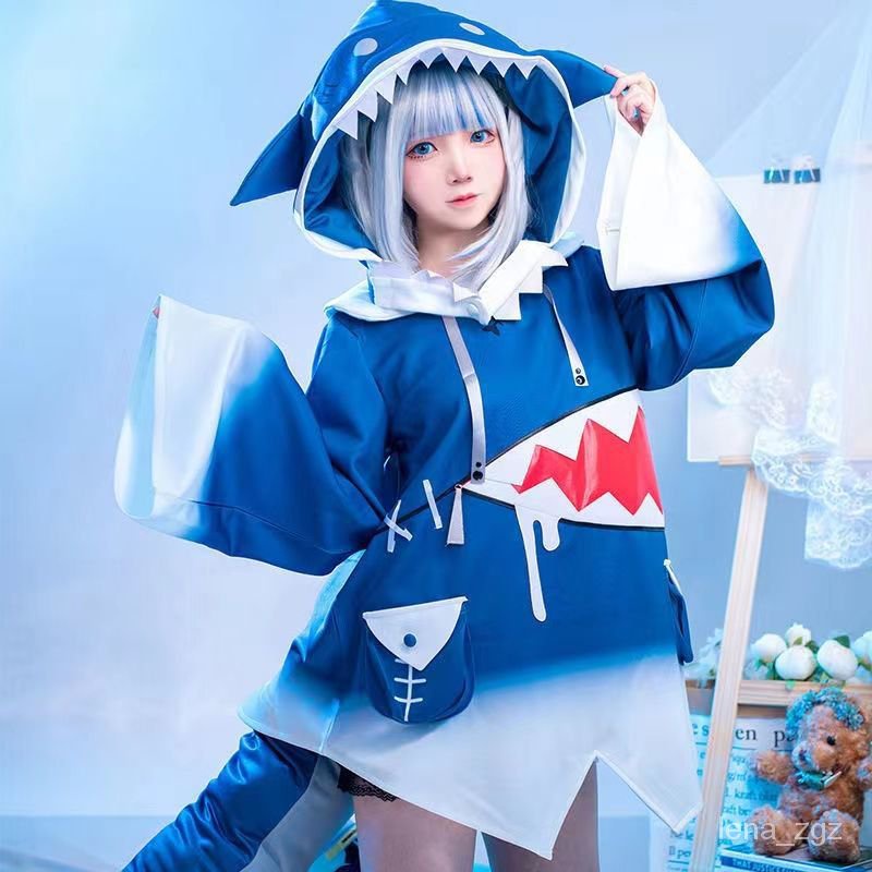 古拉cos服HololiveEN GwarGura噶嗚古拉鯊魚服cosplay服裝女尾巴 EXSZ | 蝦皮購物