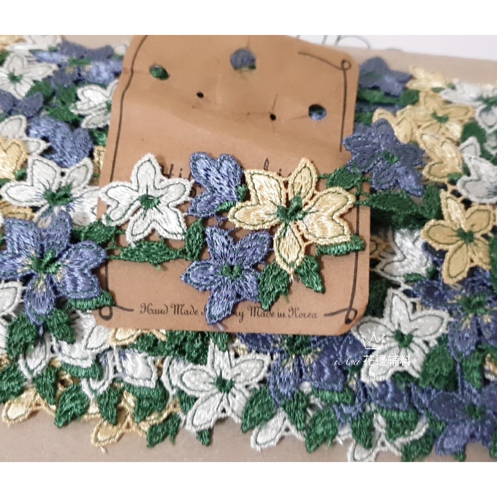 《iAsa愛莎の》手作材料 MIT彩色花朵水溶刺绣蕾絲花邊lolita娃衣旗袍服裝家居材料輔料 | 蝦皮購物