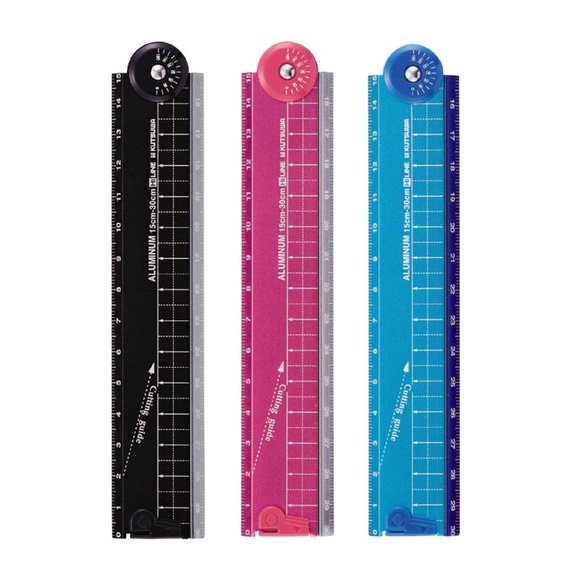 【文具室務】日本 Kutsuwa 鋁製摺疊尺 15cm ~ 30cm 撕紙 多角度尺 切割便利 尺 | 蝦皮購物