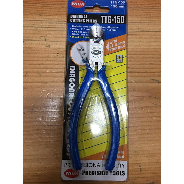 【多多五金舖】WIGA 6'' 鉻釩鋼強力電工斜口鉗附膠柄(150mm) TTG-150 | 蝦皮購物