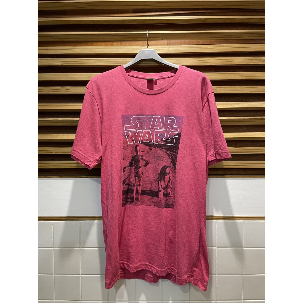 UNIQUE｜二手美品 UNIQLO X STAR WAR 星戰 聯名UT 粉紅色 R2-D2 C-3PO (售出) | 蝦皮購物