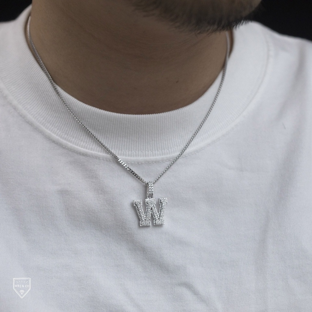 WBJ基點款-滿鑽小字母吊墜 925純銀 | 個性姓名吊墜 | 客製化字母項鍊 | 閨蜜情侶首飾 | 蝦皮購物