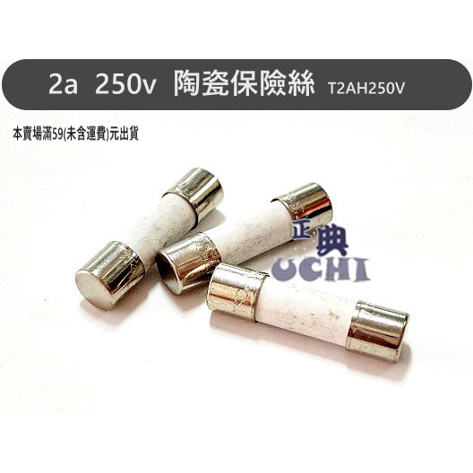 『正典UCHI電子』TSC Littelfuse 2A 250V 陶瓷保險絲 T2AH250V 5x20mm 單顆販售 | 蝦皮購物
