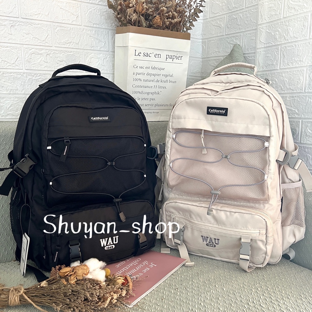 【台現/聊聊送零錢包】who.a.u 後背包 新款 限量款書包 抽繩大容量 旅行 背包 韓國後背包 WHOAU | 蝦皮購物