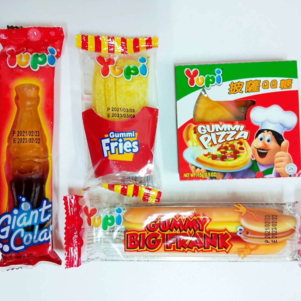 YUPI 薯條 PIZZA 大熱狗 可樂瓶 漢堡軟糖 可樂漢堡 小熱狗 三明治QQ軟糖 漢堡糖 軟糖 兒童 呦皮 | 蝦皮購物