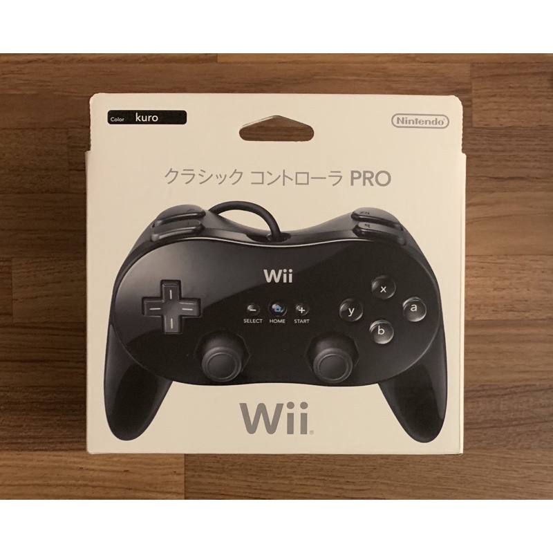 Wii 原廠盒裝 黑色 牛角手把 Pro專業手把 有線搖桿 原廠週邊 正版配件 任天堂 | 蝦皮購物