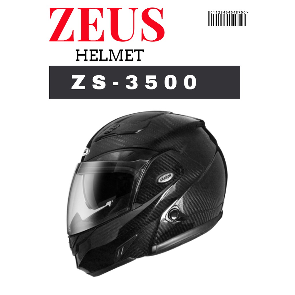 ZEUS ZS-3500 素色 YY7 彩繪 超輕量 碳纖維 Carbon 可掀式 全罩式安全帽 | 蝦皮購物