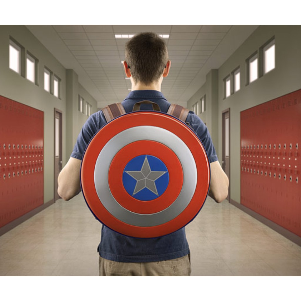 現貨！！正版授權美國隊長 盾牌 背包 Marvel Captain America Shield Backpack | 蝦皮購物