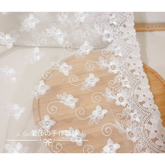 《iAsa愛莎の》手作材料 日單彩色滿幅繡網紗花朵刺繡花邊diy服裝拼接家居材料寬14~26cm | 蝦皮購物