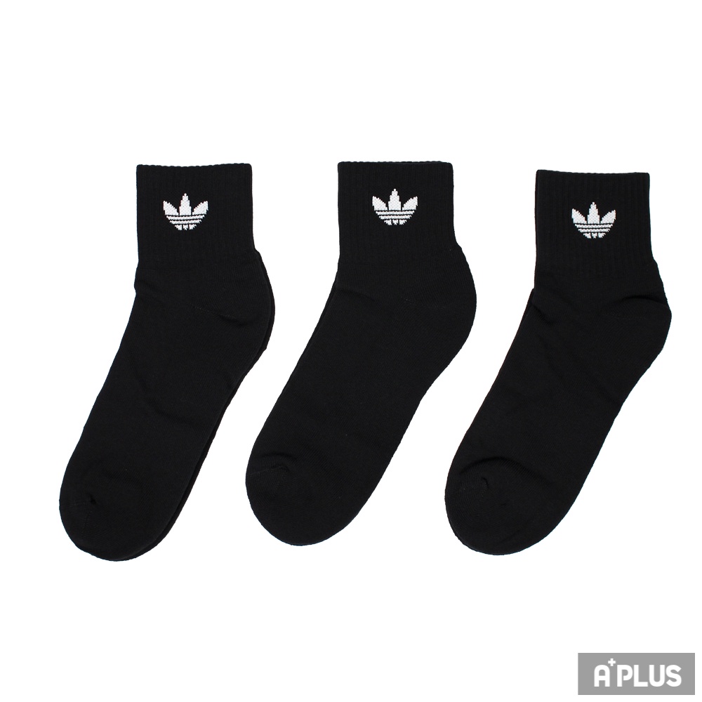 ADIDAS 短襪 中筒襪 MID ANKLE SCK 黑白 厚底 3雙入 三葉草 - FM0643 / FT8529 | 蝦皮購物