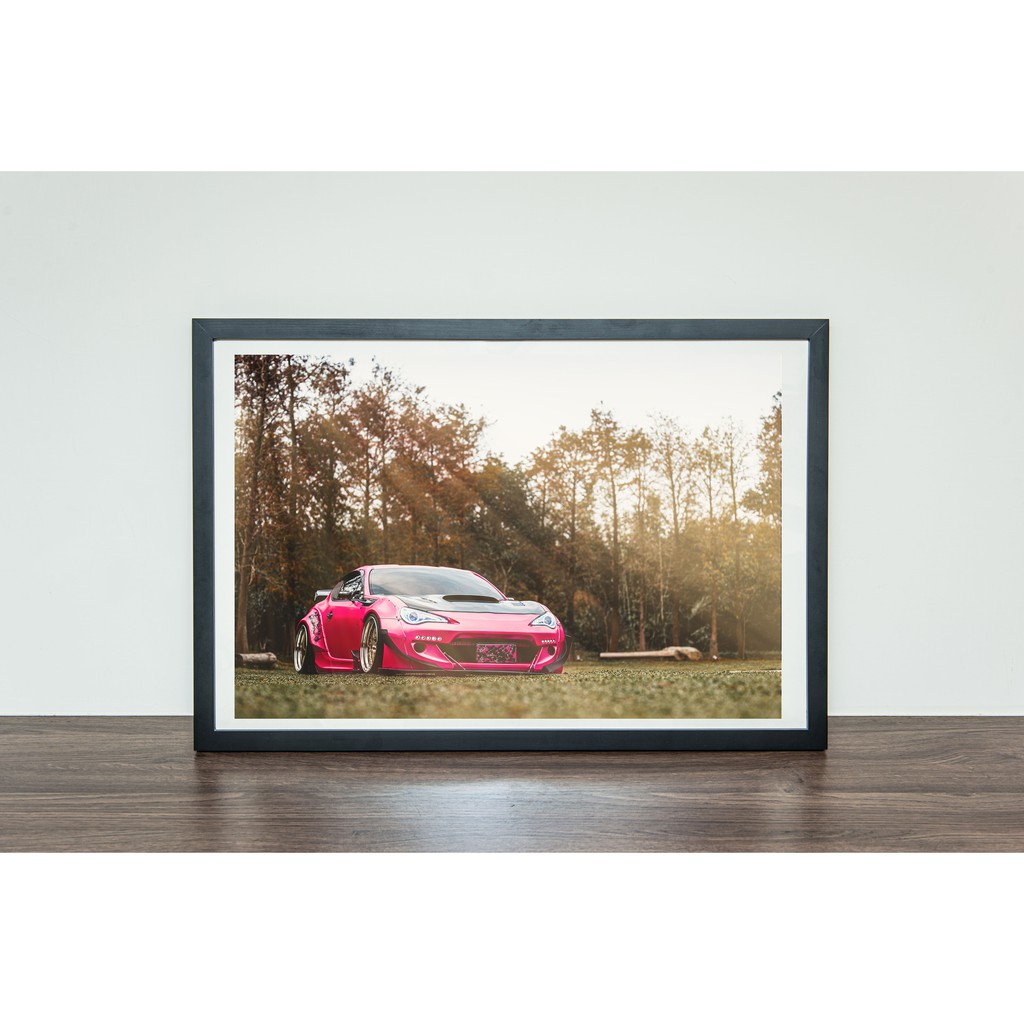 24吋畫廊級印刷TOYOTA GT86 時尚藝術相框、壁畫海報 (輪框、定風翼、粉紅色寬體大包、氣壓避震、碳纖維尾翼) | 蝦皮購物