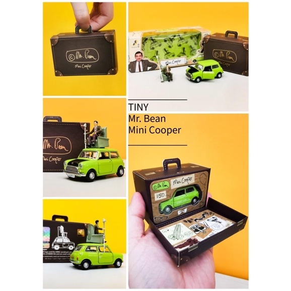 【模幻力量】現貨 微影 TINY Mr. Bean’s Mini Set 豆豆先生 Mini Cooper 人像公仔套裝 | 蝦皮購物