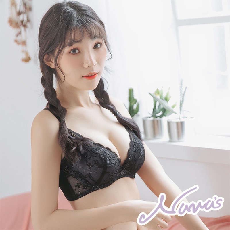 【露娜斯Nunas】蜜春溺愛。軟鋼圈吸濕排汗涼感集中爆乳高脅邊 B-C杯 機能內衣 U307 台灣製 黑 | 蝦皮購物