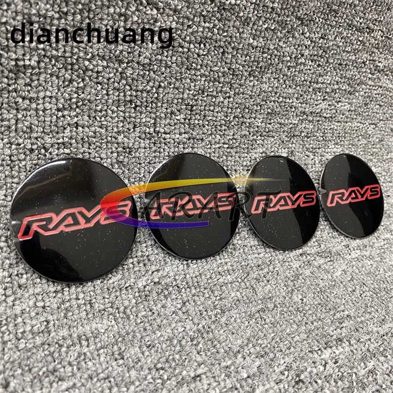 4片裝 RAYS汽車改裝鋁標貼紙 通用款賽車鋁圈中心貼標56MM | 蝦皮購物