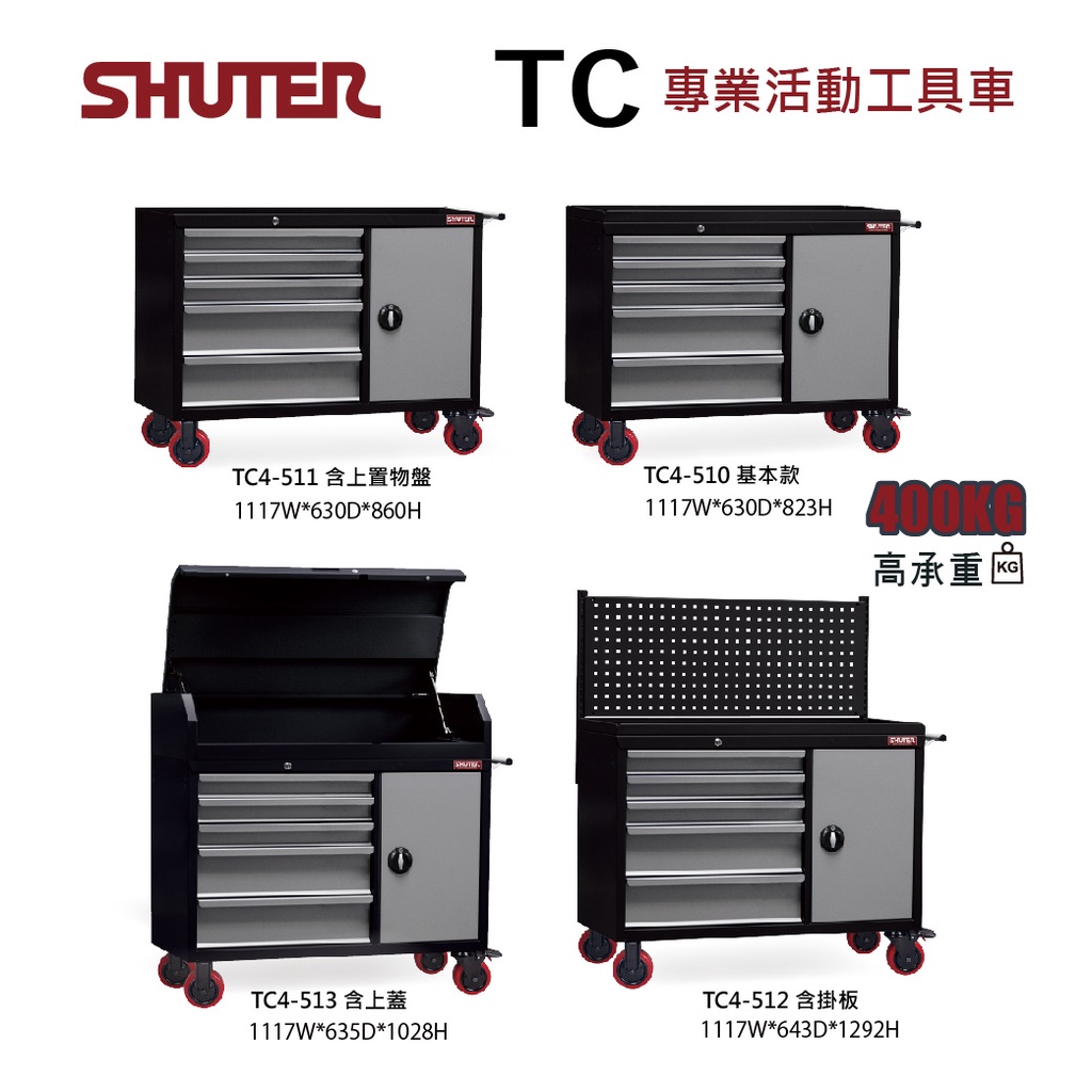 【樹德】專業活動工具車 TC4-512 工具推車 手推車 掛板掛鉤 零件櫃 手工具櫃 | 蝦皮購物