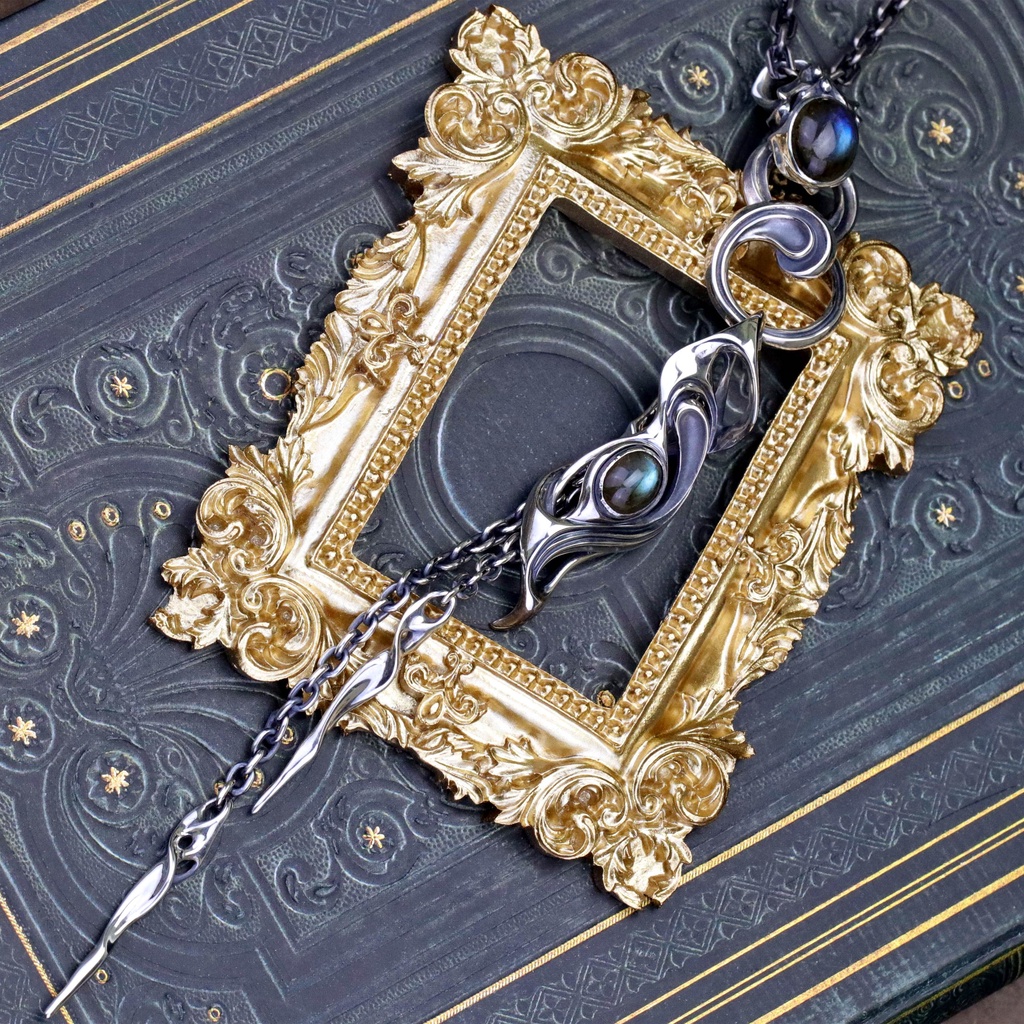 【Silver Monsters】日本匠級曲線異形 Ability Normal 特鑲藍晶石 純銀流蘇曲線 吊墜 | 蝦皮購物