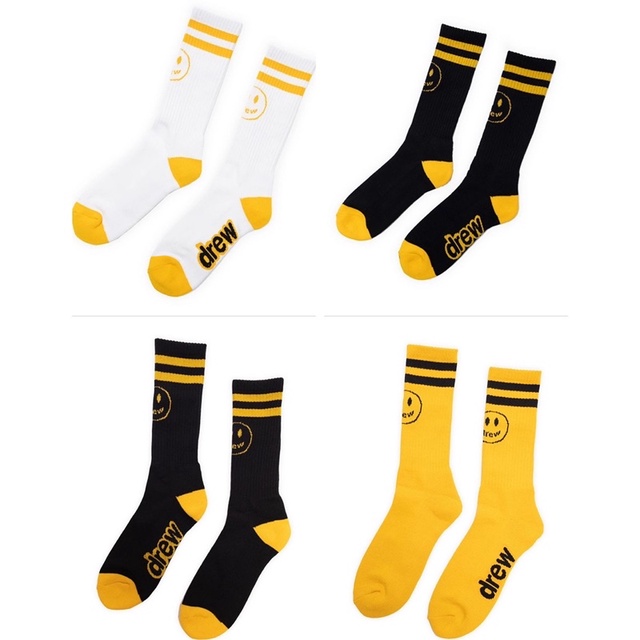 【Reallife】現貨 美國官網Drew House 2 pack mascot stripe socks 笑臉長襪組 | 蝦皮購物