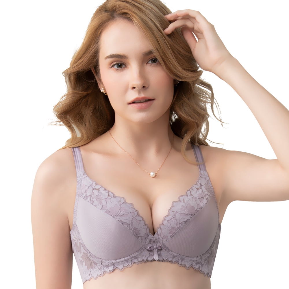 SWEAR 思薇爾 沁涼Bra 系列 B-F罩 軟鋼圈 蕾絲 包覆 內衣 (堇草紫) | 蝦皮購物